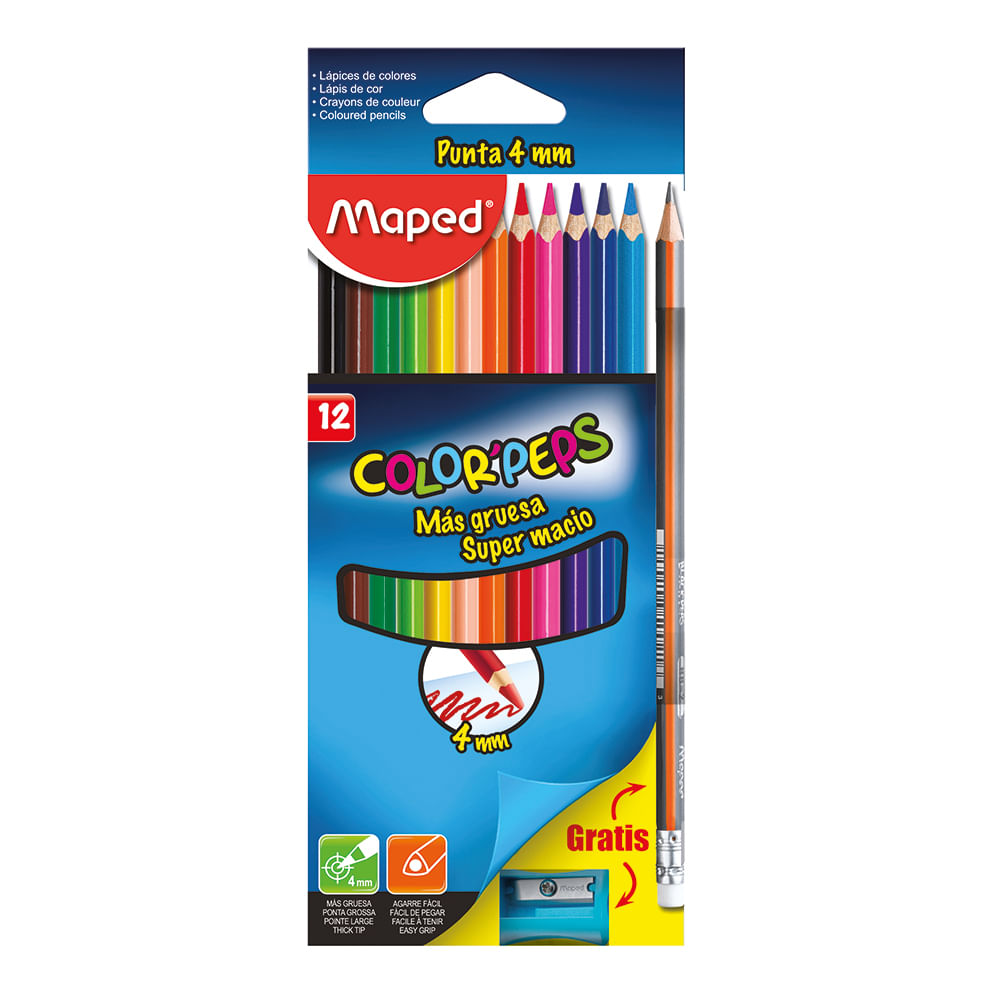 LAPICES DE COLOR 12-L TRIANGULAR COLORPEPS 4MM 835523ZV - Ofix