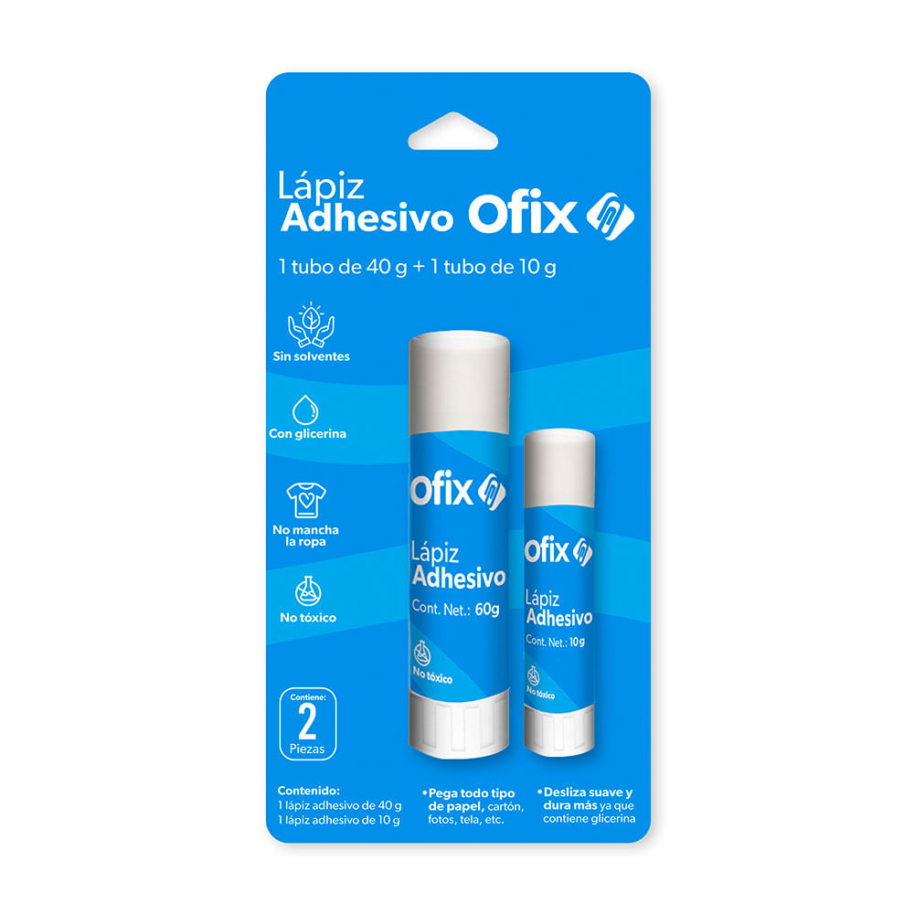 Lapiz Adhesivo 40 + 10 G Ofix Blt C/2 P6921 - Ofix