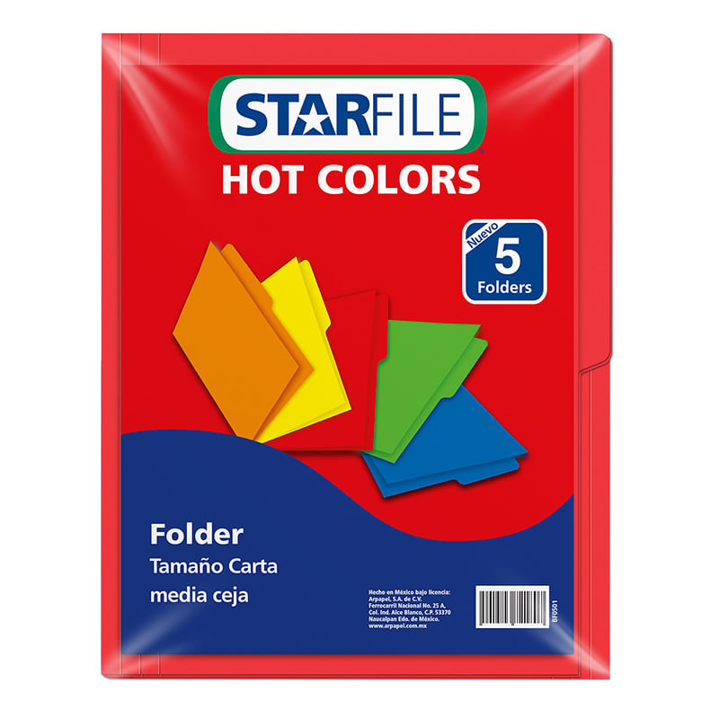 Folder Intenso Carta Rojo C/5Pzas Ph0176 - Ofix