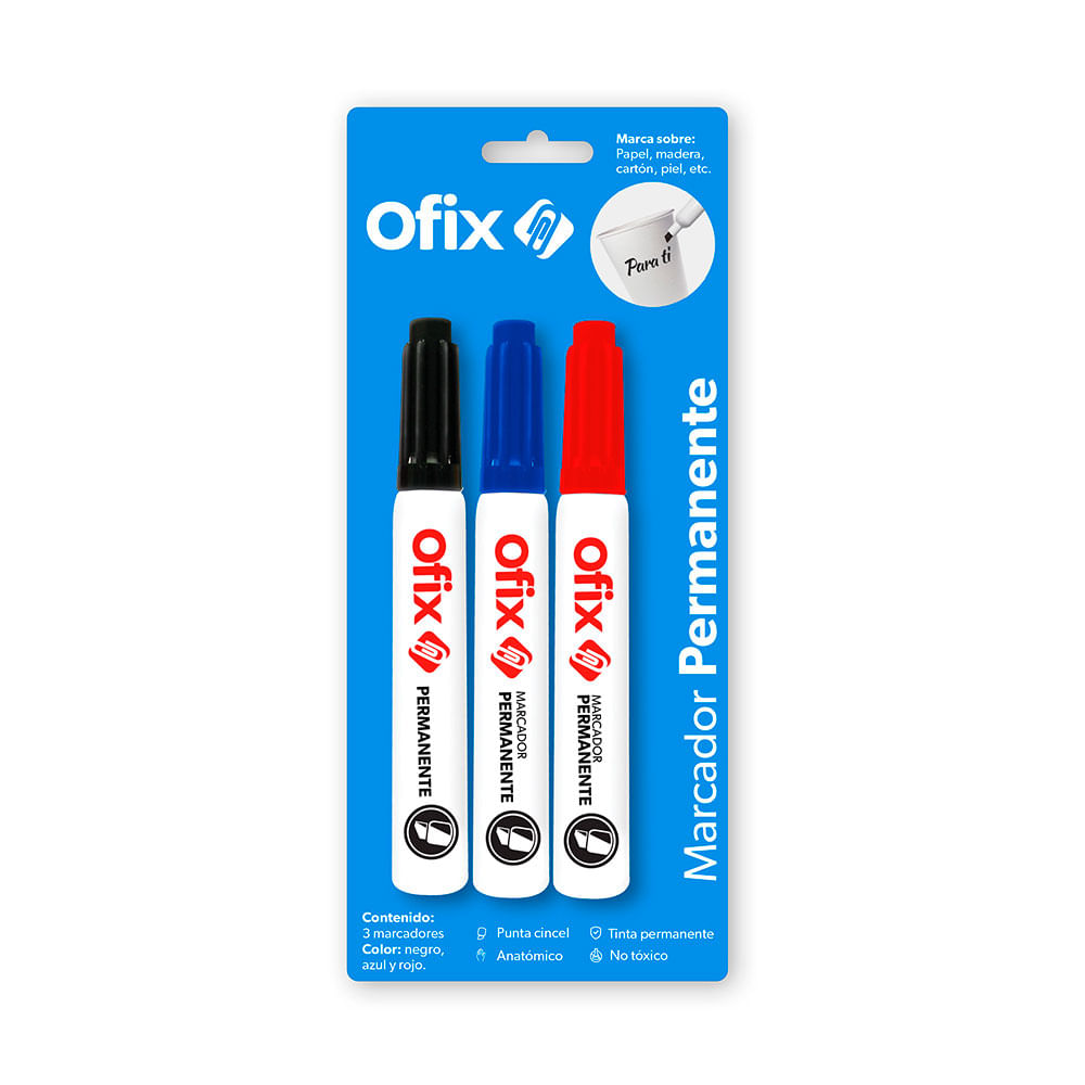 MARCADOR PERMANENTE OFIX SURTIDOS CON 3 301.ES5153CS - Ofix