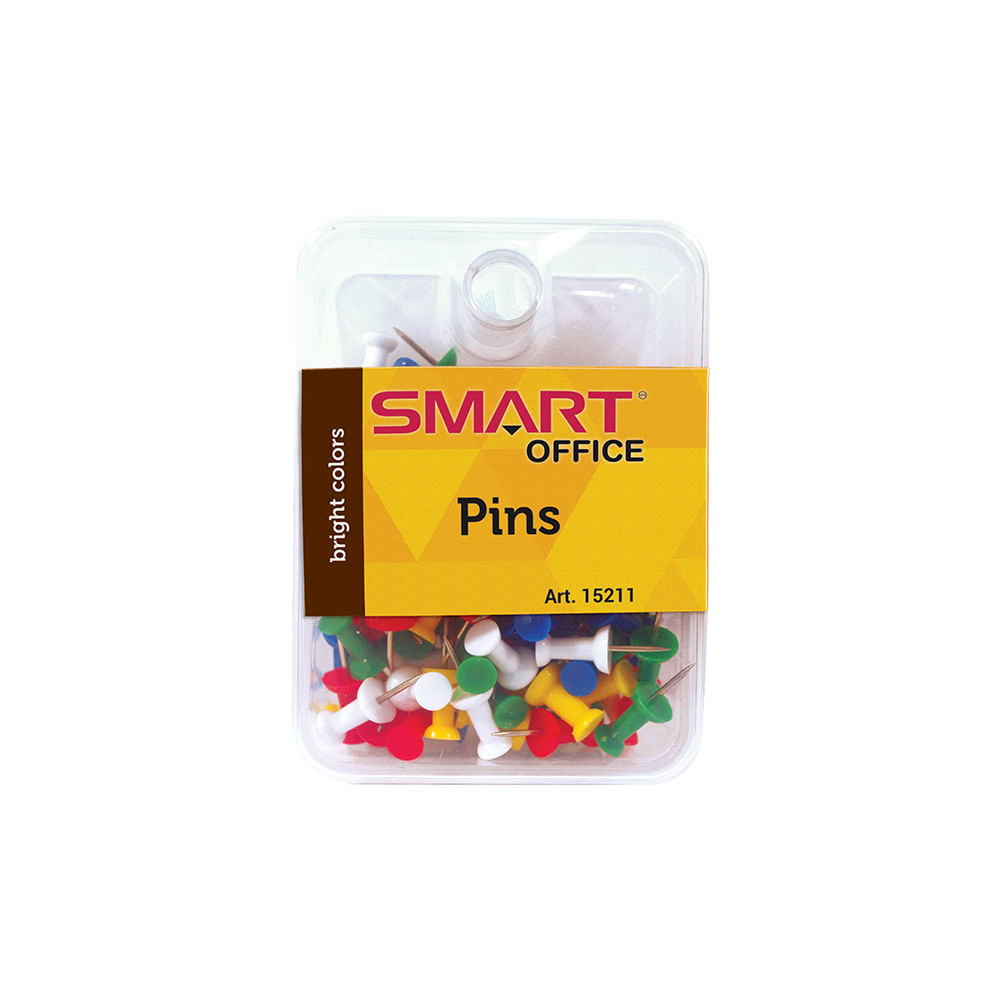 PINS PLASTICO COLORES SURTIDOS C/100PZAS ESTUCHE BLT 15211 - Ofix