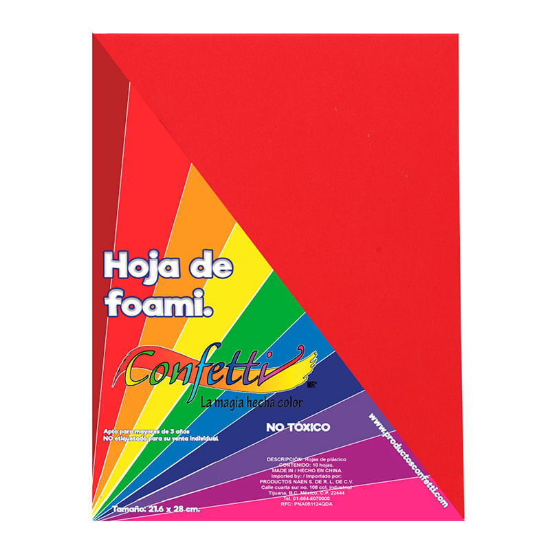 Foami Carta Rojo Pte C/5 Fm-144 5 Pzas - Ofix