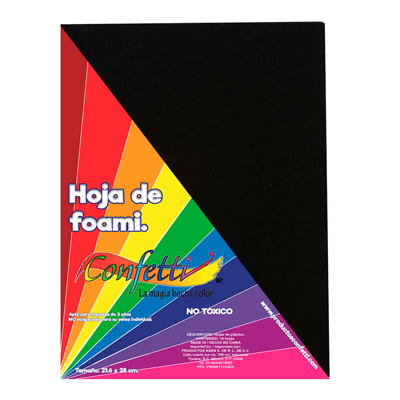 Foami Carta Negro Pte C/5 Fm-139 5 Pzas - Ofix