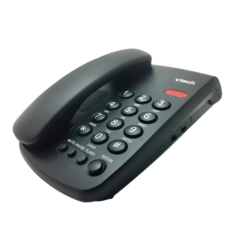 TELEFONO ALAMBRICO REMARCADO, FLASH, NEGRO VTC100