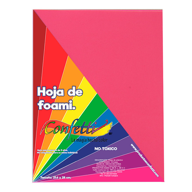 Foami Carta Rosa Mexicano Pte C/5 Fm-205 5 Pzas - Ofix