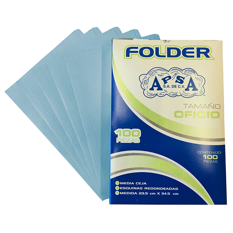 Folder Oficio Azul Con 100Pzas L21 - Ofix