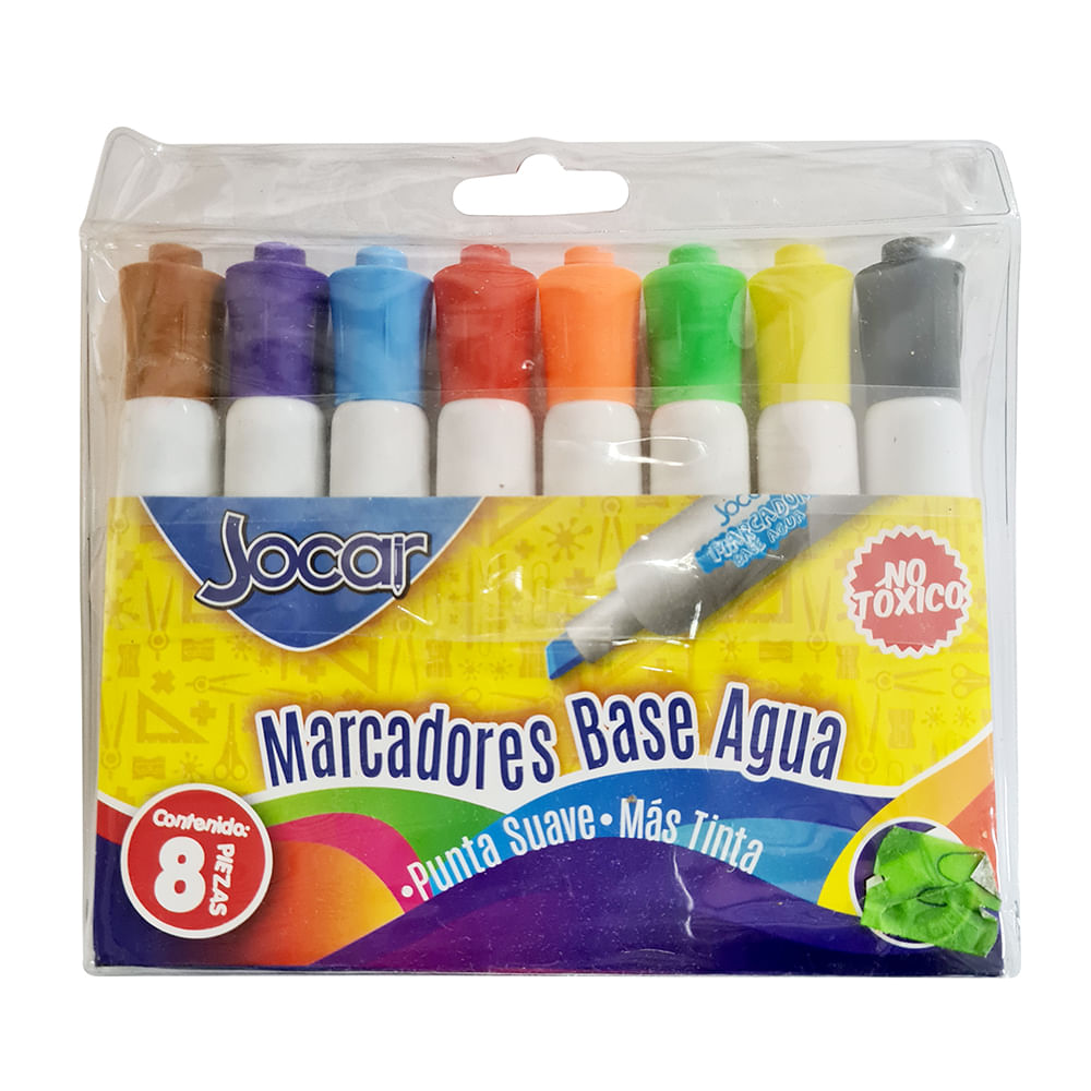 MARCADOR GRUESO BASE AGUA 8 PZAS SDOS JOCAR MBAES8 - Ofix