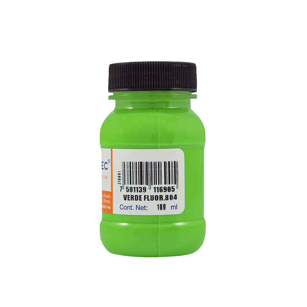 PINTURA ACRILICA FLUOR POLITEC 100ML VERDE 11898 - Ofix