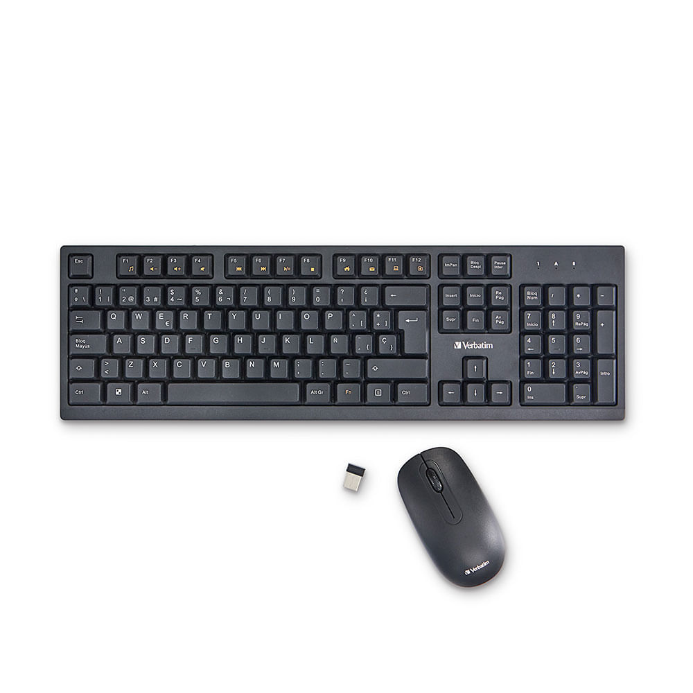 KIT TECLADO Y MOUSE INALAMBRICO VERBATIM NEGRO 70708 - Ofix