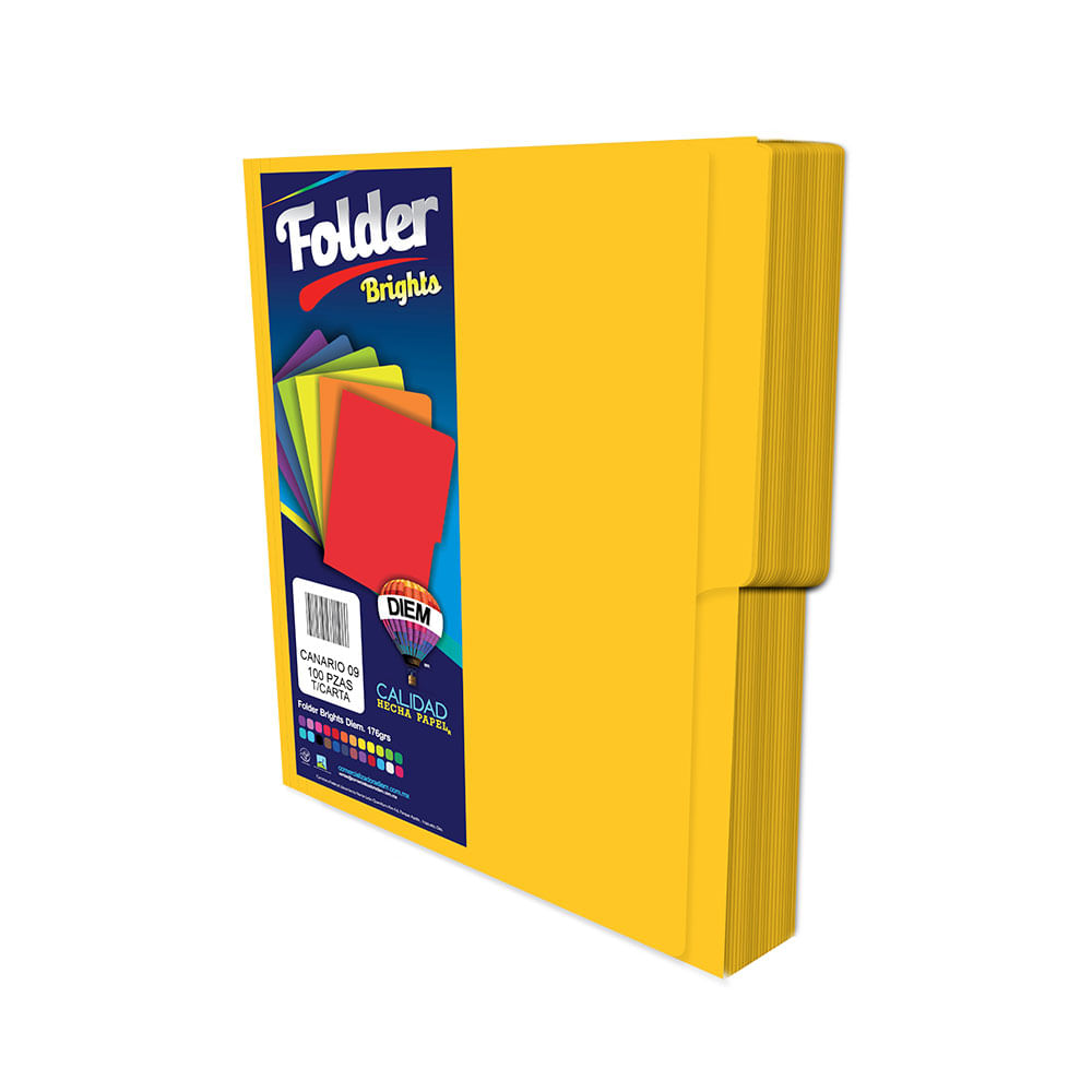 Folder Carta Amarillo Intenso Con 100Pzas Ff09100 - Ofix