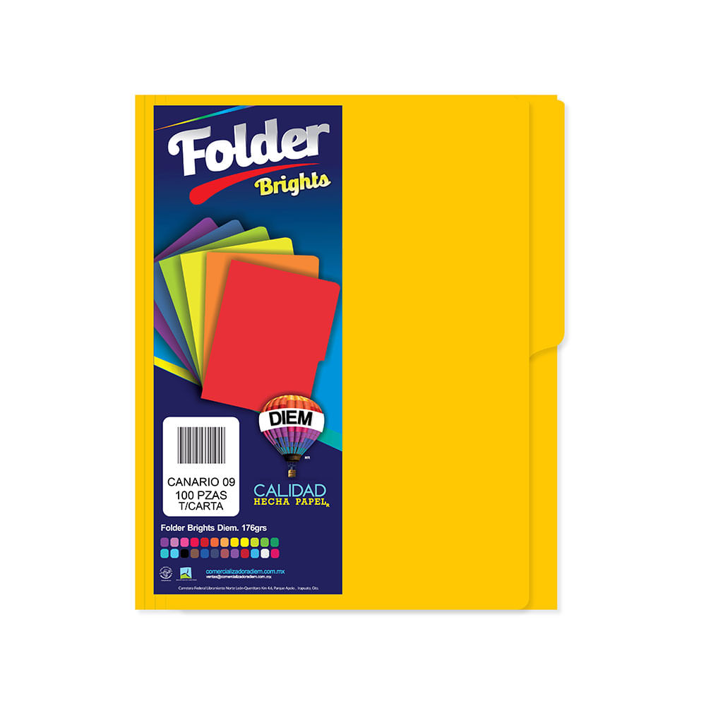 Folder Carta Amarillo Intenso Con 100Pzas Ff09100 - Ofix
