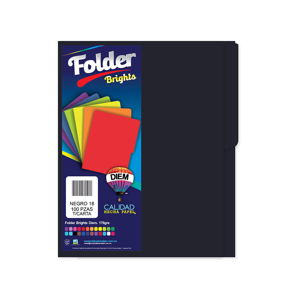 FOLDER CARTA NEGRO CON 100PZAS FF18100 - Ofix