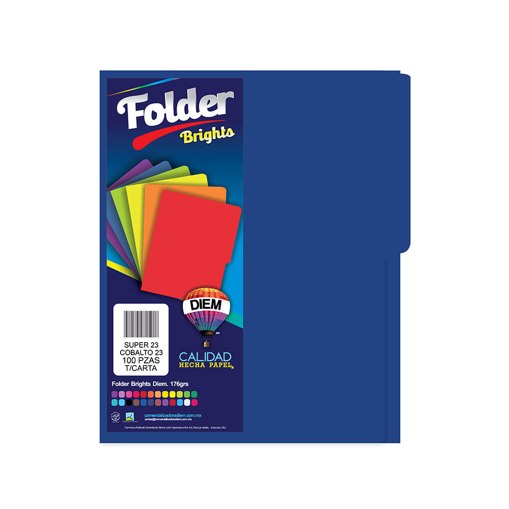 Folder Carta Azul Cobalto Con 100Pzas Ff23100 - Ofix