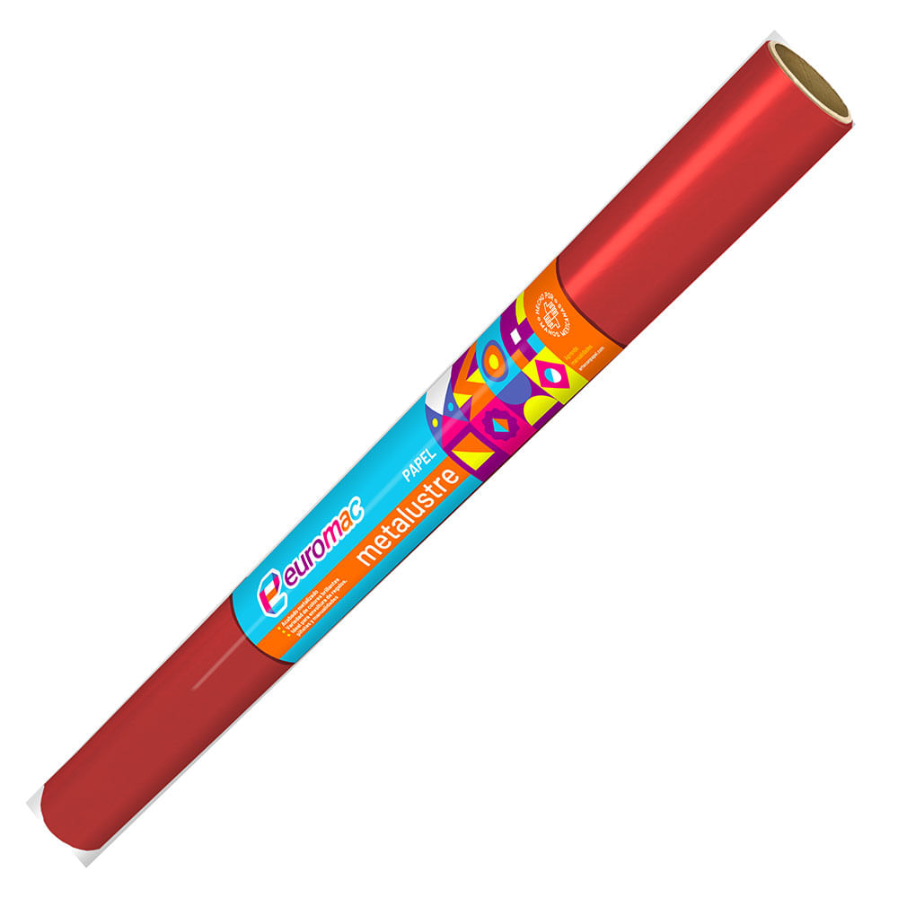 Papel Lustre Metalico De .60X10M Rojo Ml0016 - Ofix