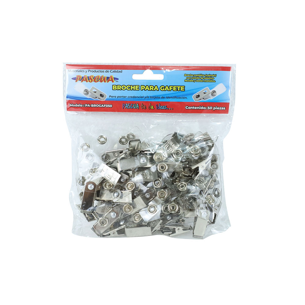 Broche Para Gafete Metalico 50Pzas Pascua Pa-Brogaf050 - Ofix