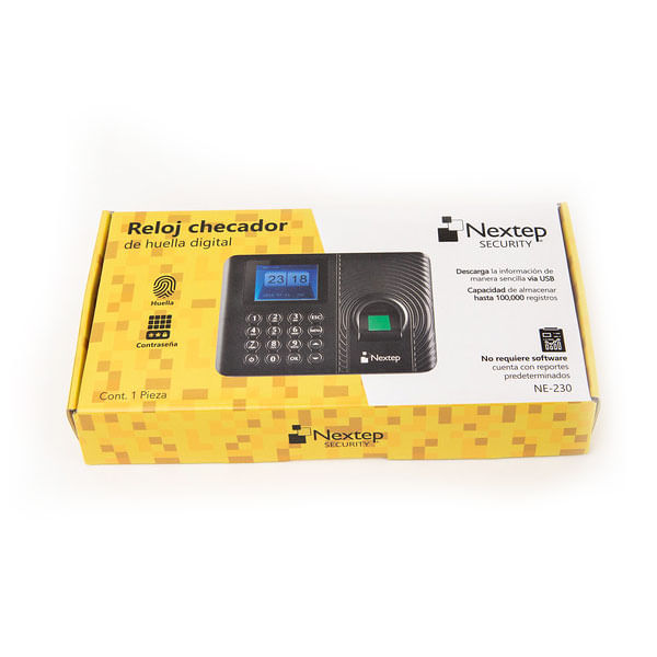 Reloj Checador Biometrico Nextep De Huella Digital Para 1000 Registros Ne-230 - Ofix