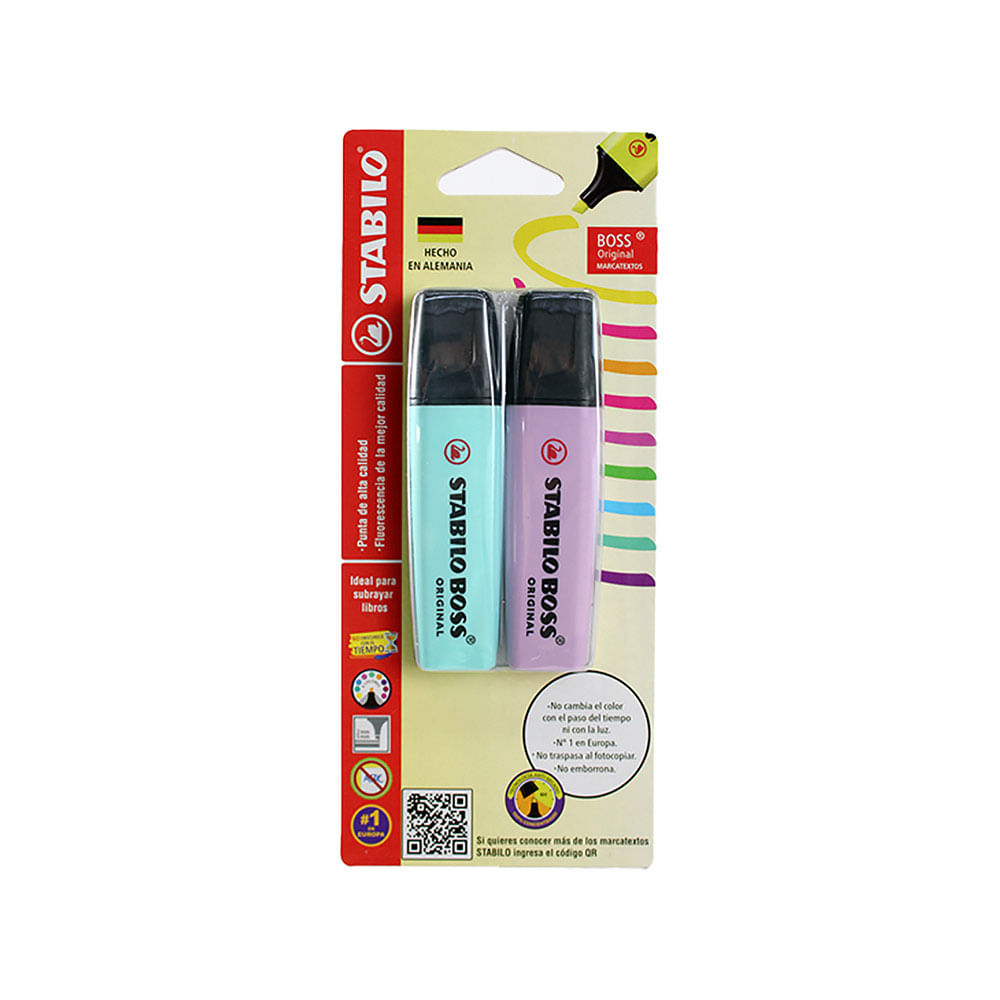Marcatextos Stabilo Boss Lila/Turquesa Btl Con 2 B70/2-155-113 - Ofix